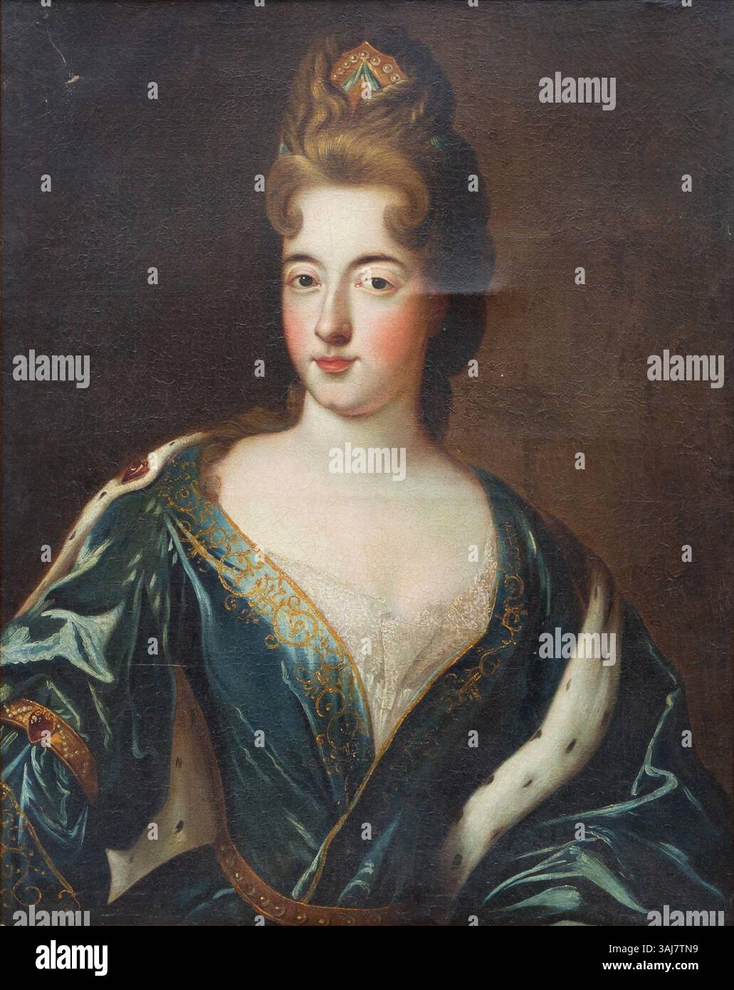 This late 17th-century oil painting depicts Marie-Anne de Bourbon ...