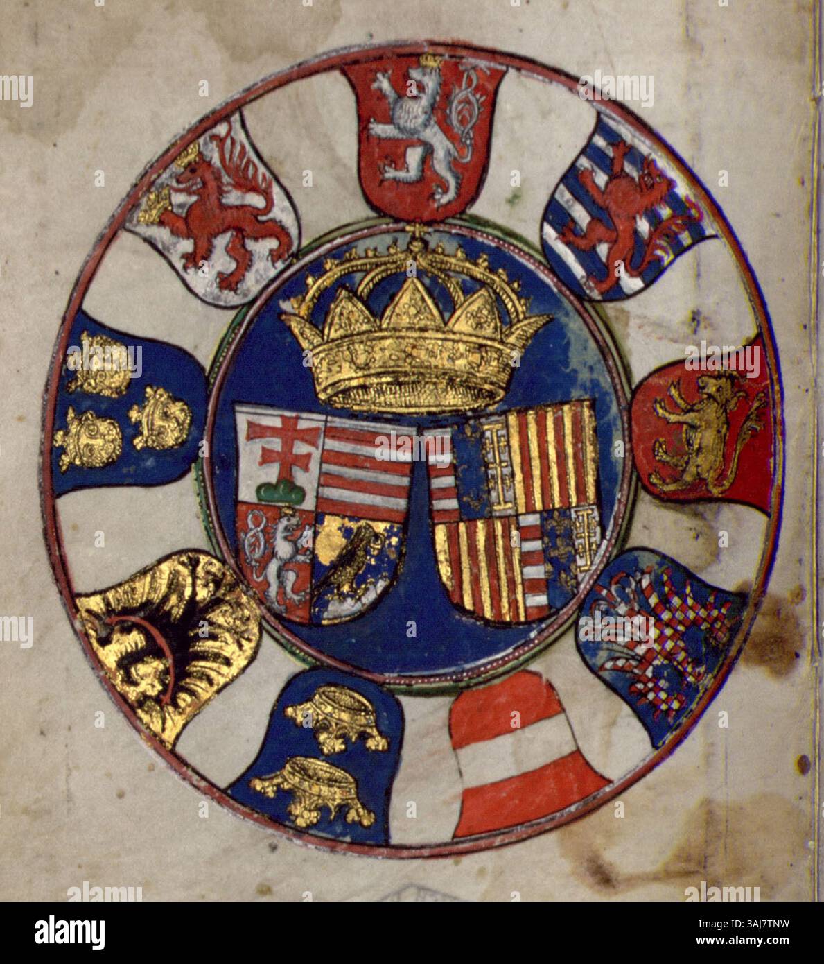 The 'Thuróczy Chronicle' (1488) features the imperial coat of arms of ...