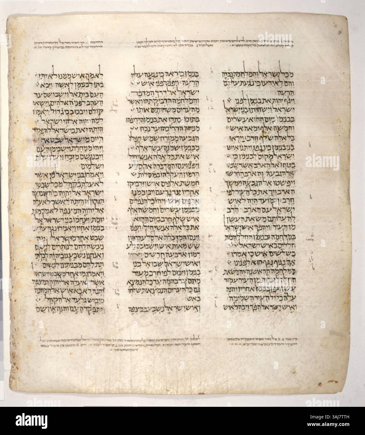 This page from the *Leningrad Codex* (1008-1011) contains Judges 20:34 ...