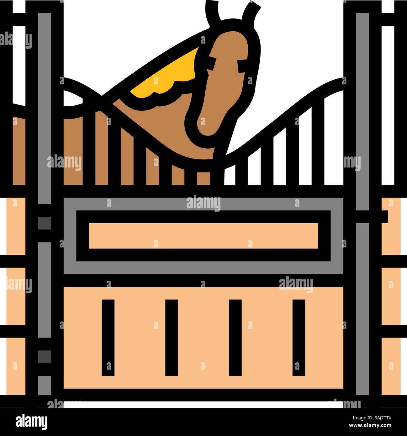 stable horse breeding color icon vector illustration Stock Vector Image ...