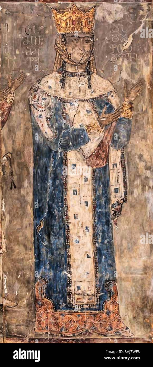 This 13th-century painting from the Betania Monastery represents Queen ...
