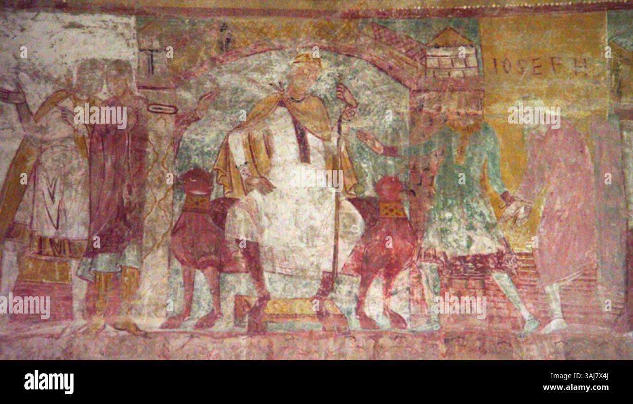 This fresco from St. Savin, created between 1040 and 1090, portrays ...