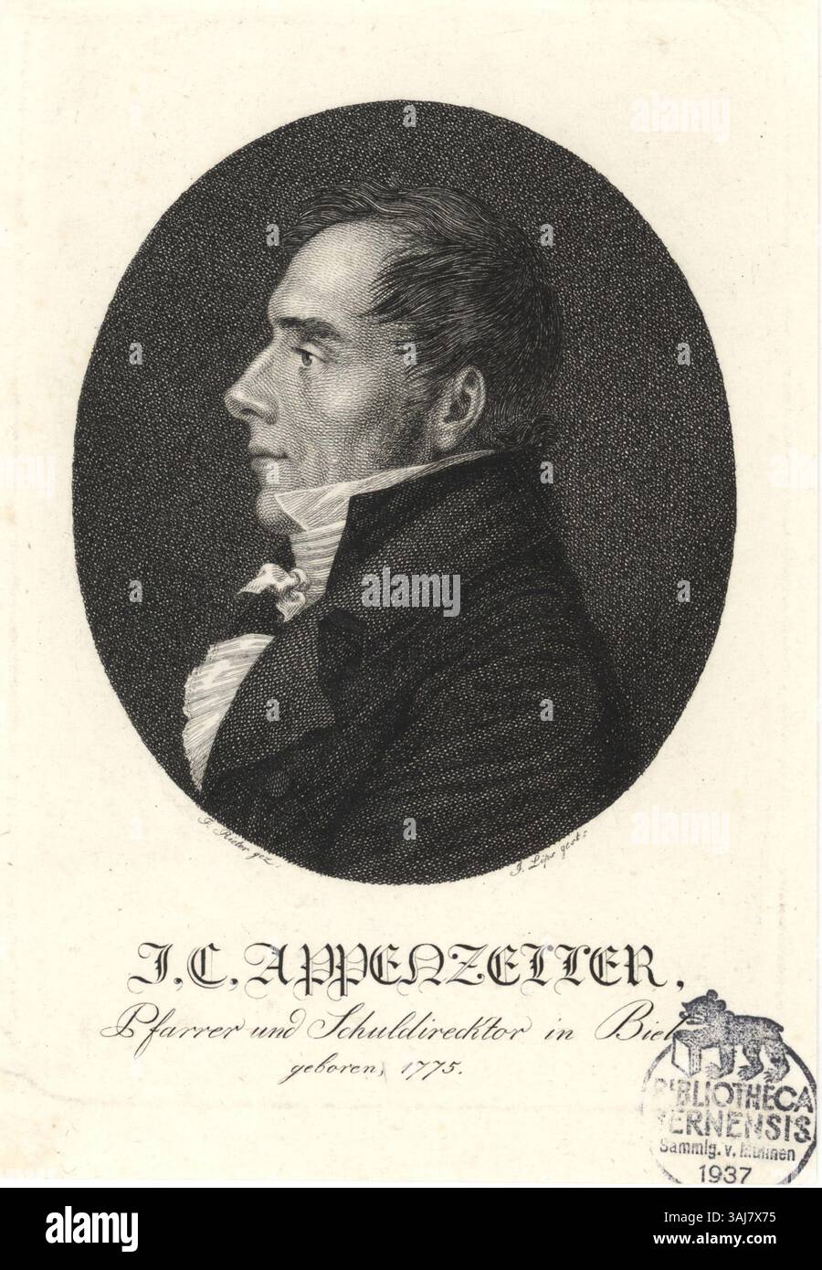 An etching by Johann Heinrich Lips from the 18th century, depicting ...