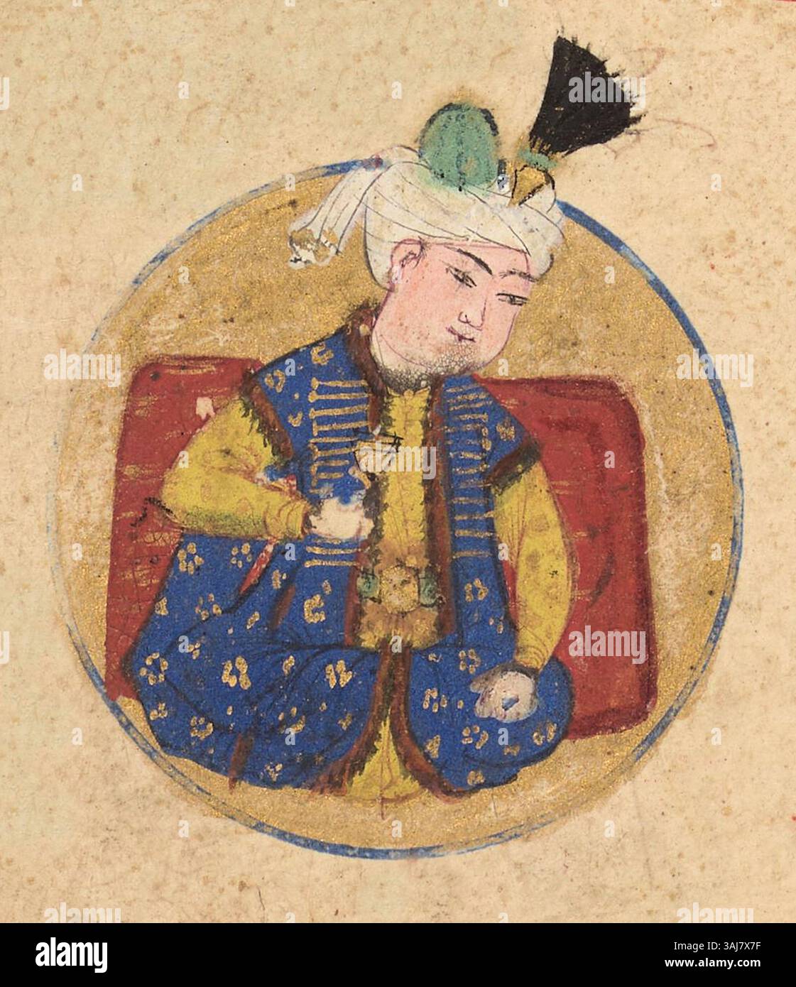 This 1578 portrait from the Zübdet-üt Tevarih genealogy shows Bahrm Shh ...