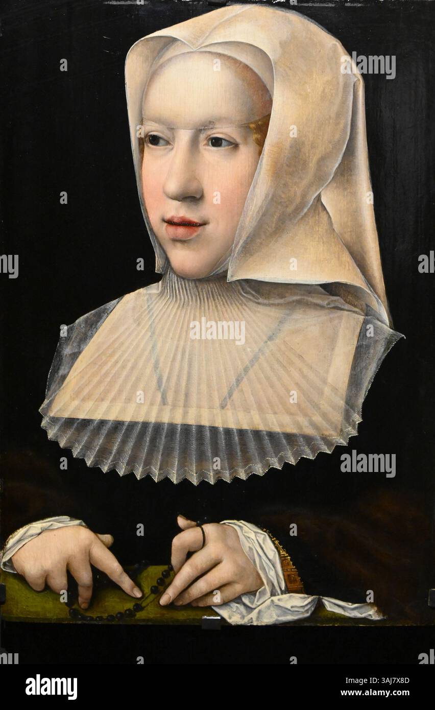 This 16th-century portrait by Bernard van Orley depicts Margaret of Austria, daughter of ...
