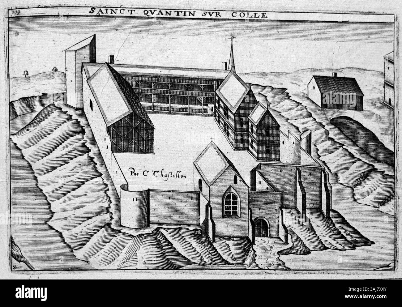 Bustling town center Black and White Stock Photos & Images - Alamy