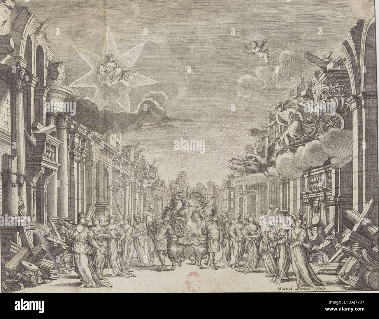 Martial Desbois’s circa 1680 artwork, 'Décors de l'Opéra pour Giacomo ...