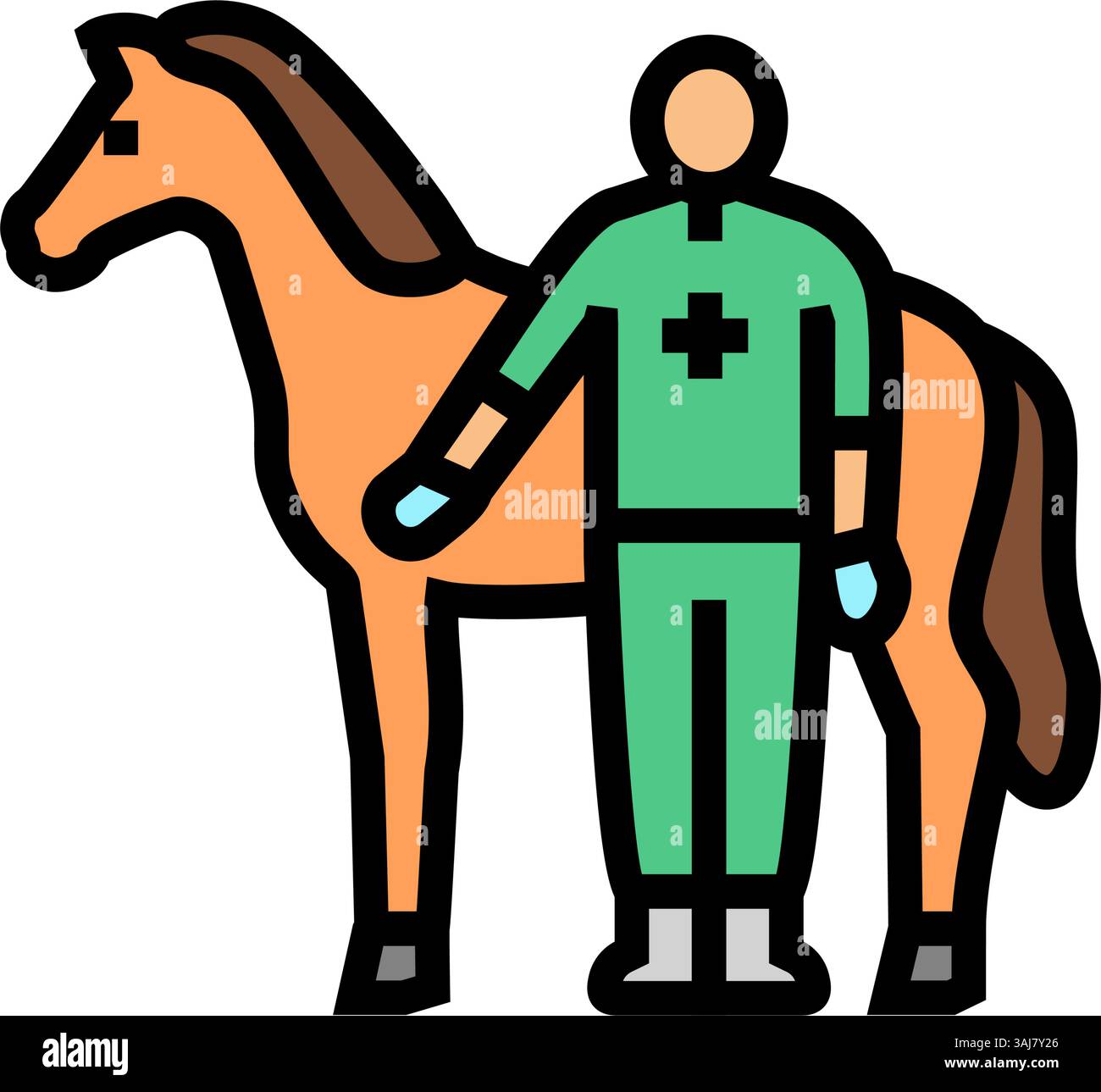vet horse breeding color icon vector illustration Stock Vector Image ...