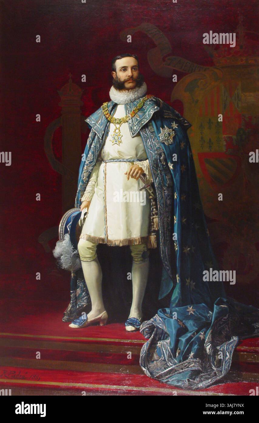 This 19th-century portrait by Ramón Padró i Pedret depicts King Alfonso ...