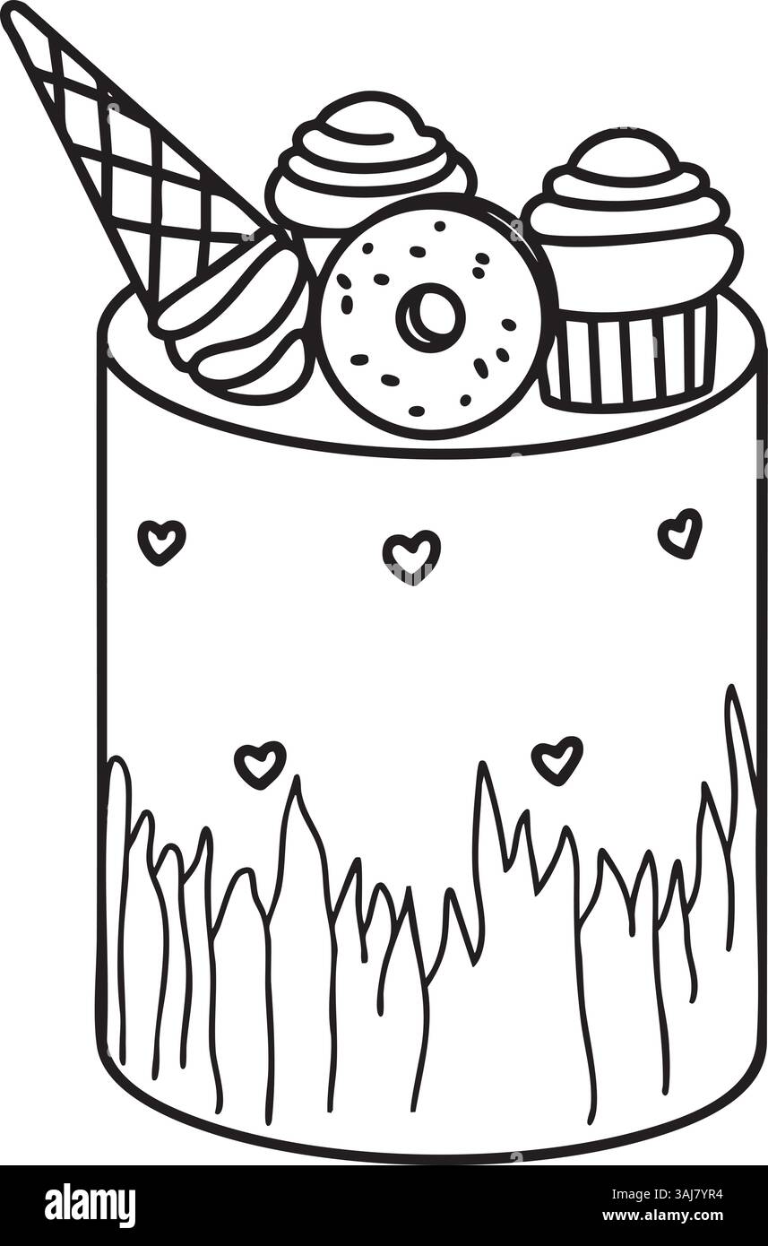 Birthday cake simple vector Stock Vector Images - Alamy