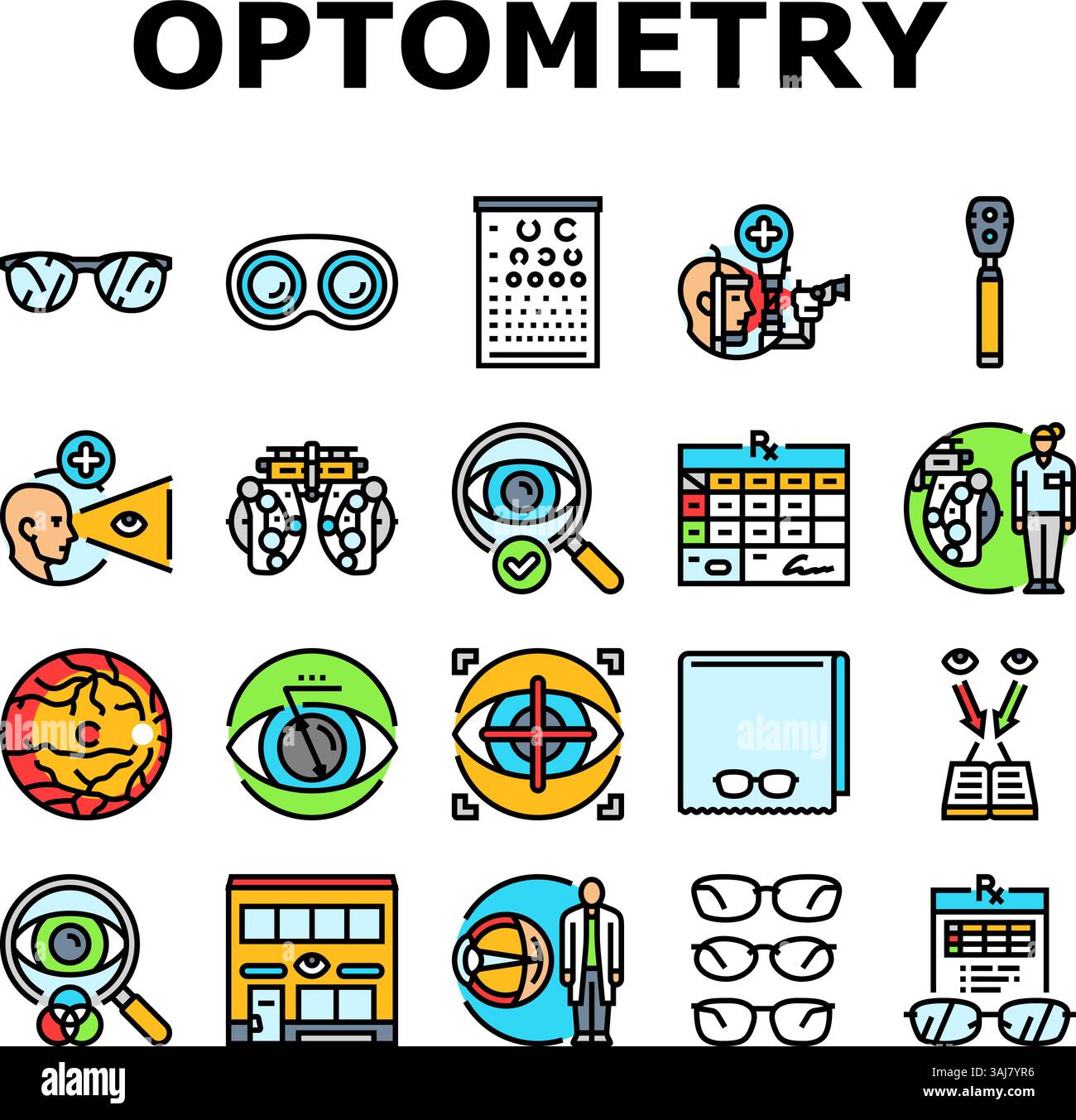 optometry vision eye glasses icons set vector Stock Vector Image & Art ...