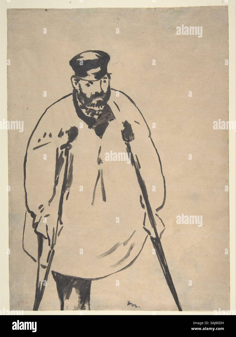 In 'A Man on Crutches' (1878), Édouard Manet portrays a man with ...