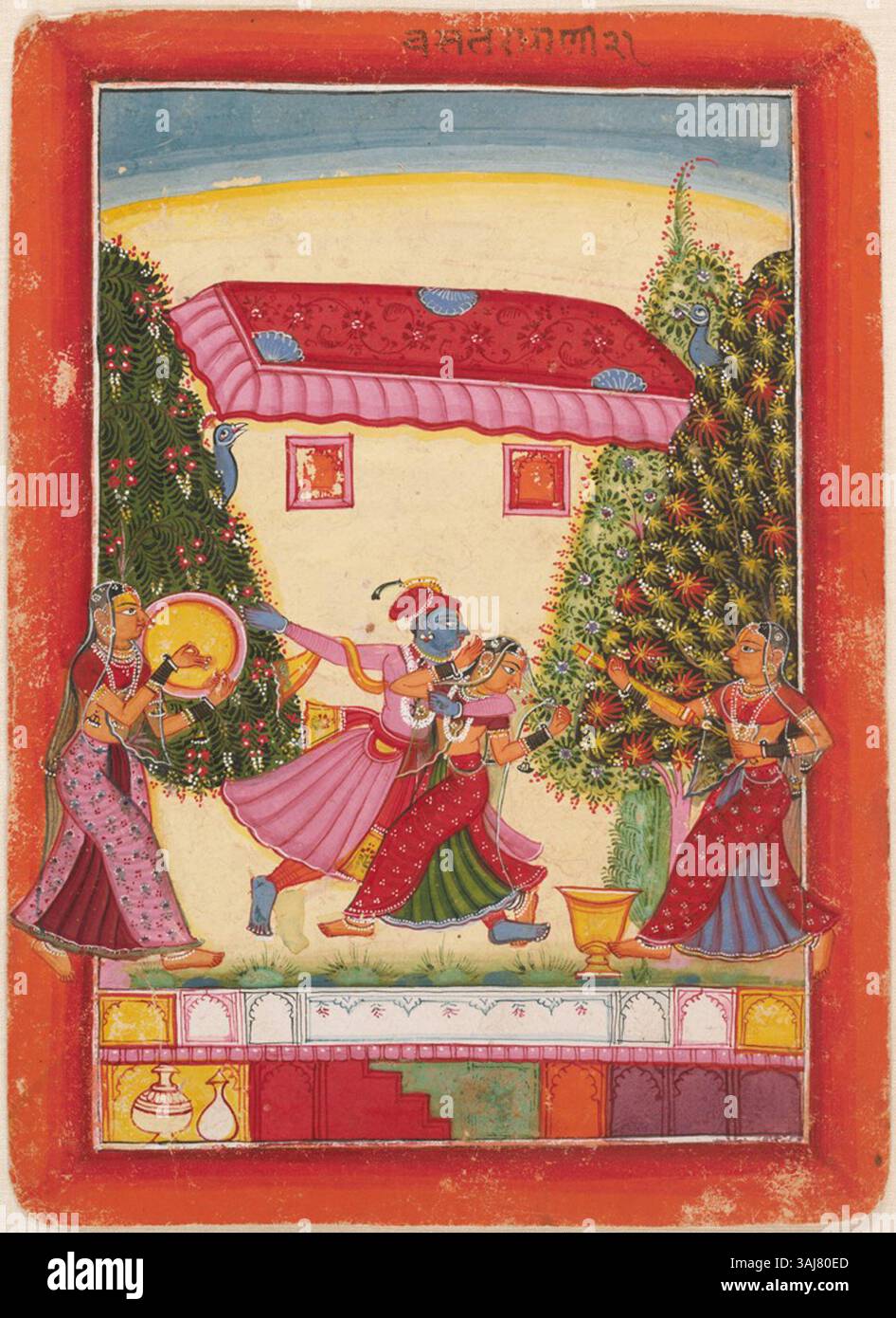 A painting from the Ragamala Series, depicting Vasanta Raga, created ...