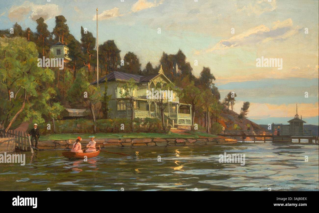 Victor Westerholm’s *Scene from Hirvensalo* (1903) captures a ...