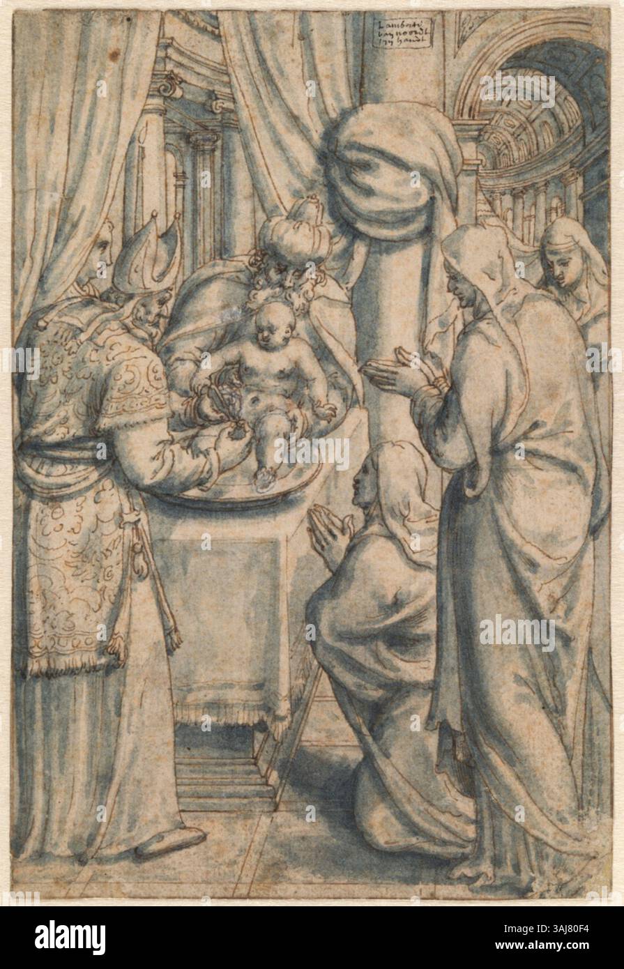 Drawing by Gerard van Groeningen depicting the Circumcision of Christ ...