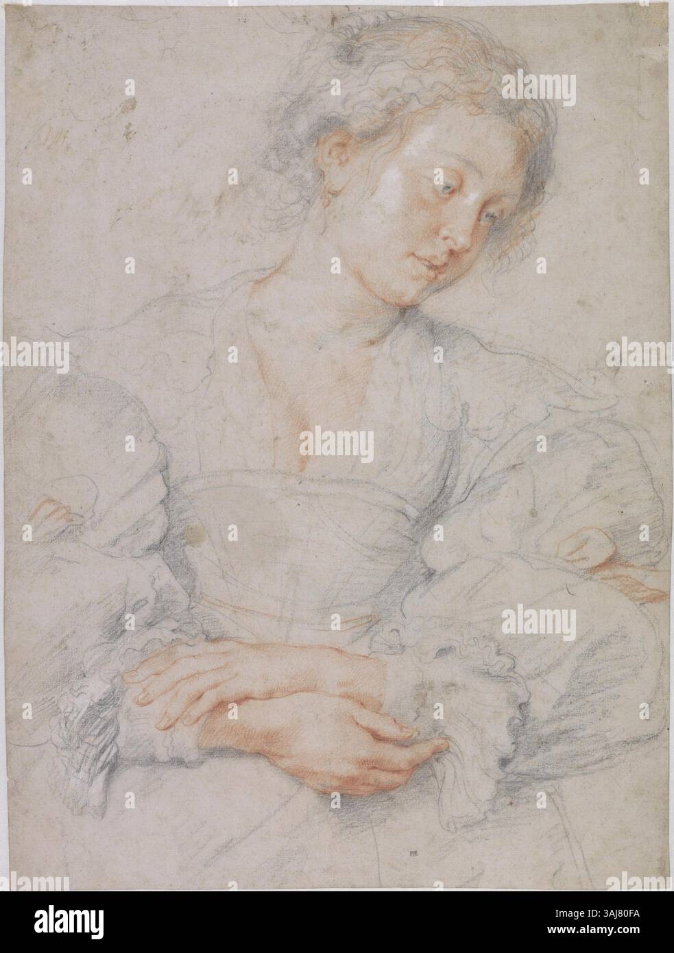 This drawing by Peter Paul Rubens (1629-1630) captures a young woman ...