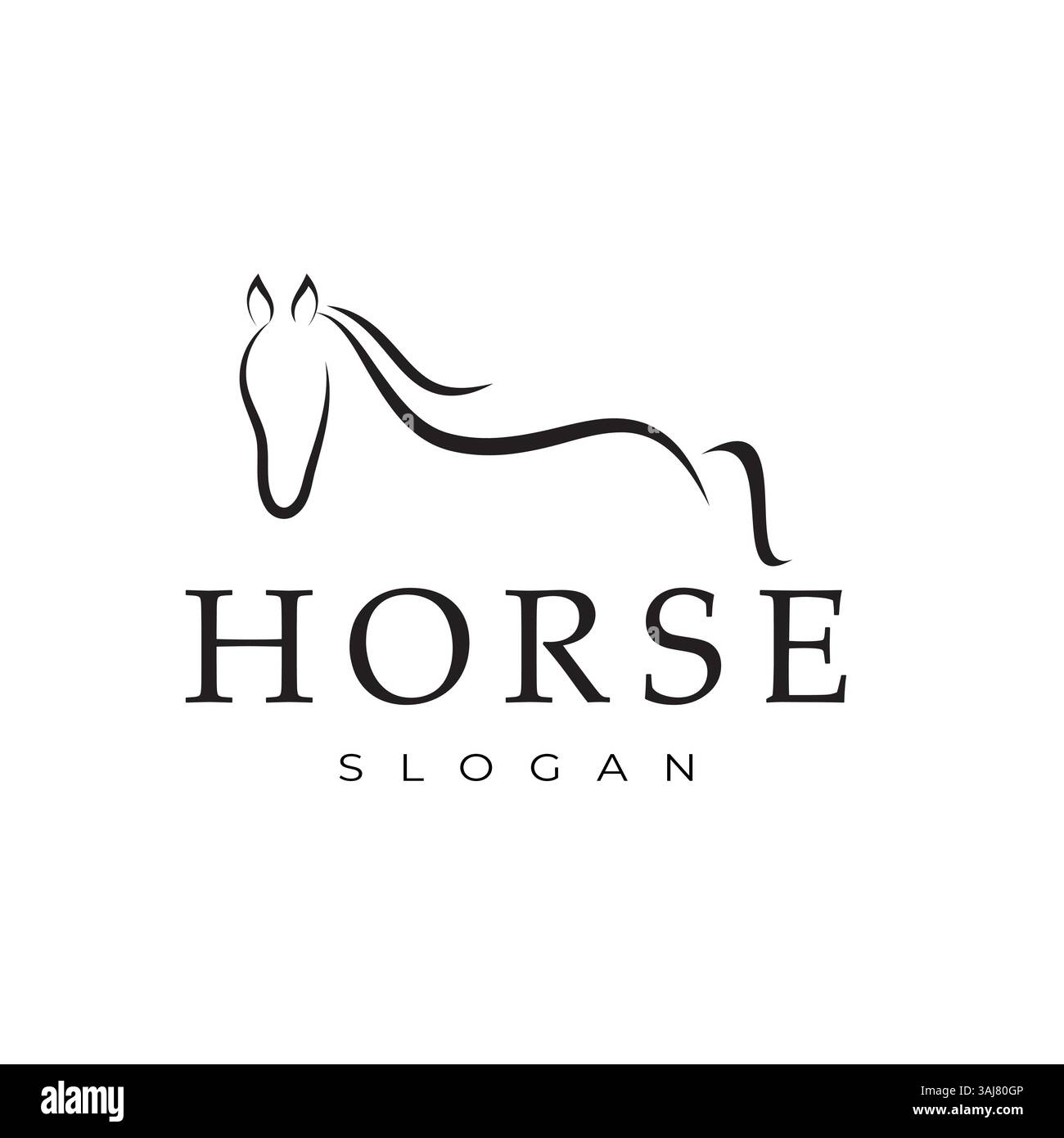 Minimalist Horse Logo Design Horse Head and Body with Elegant Line Art ...