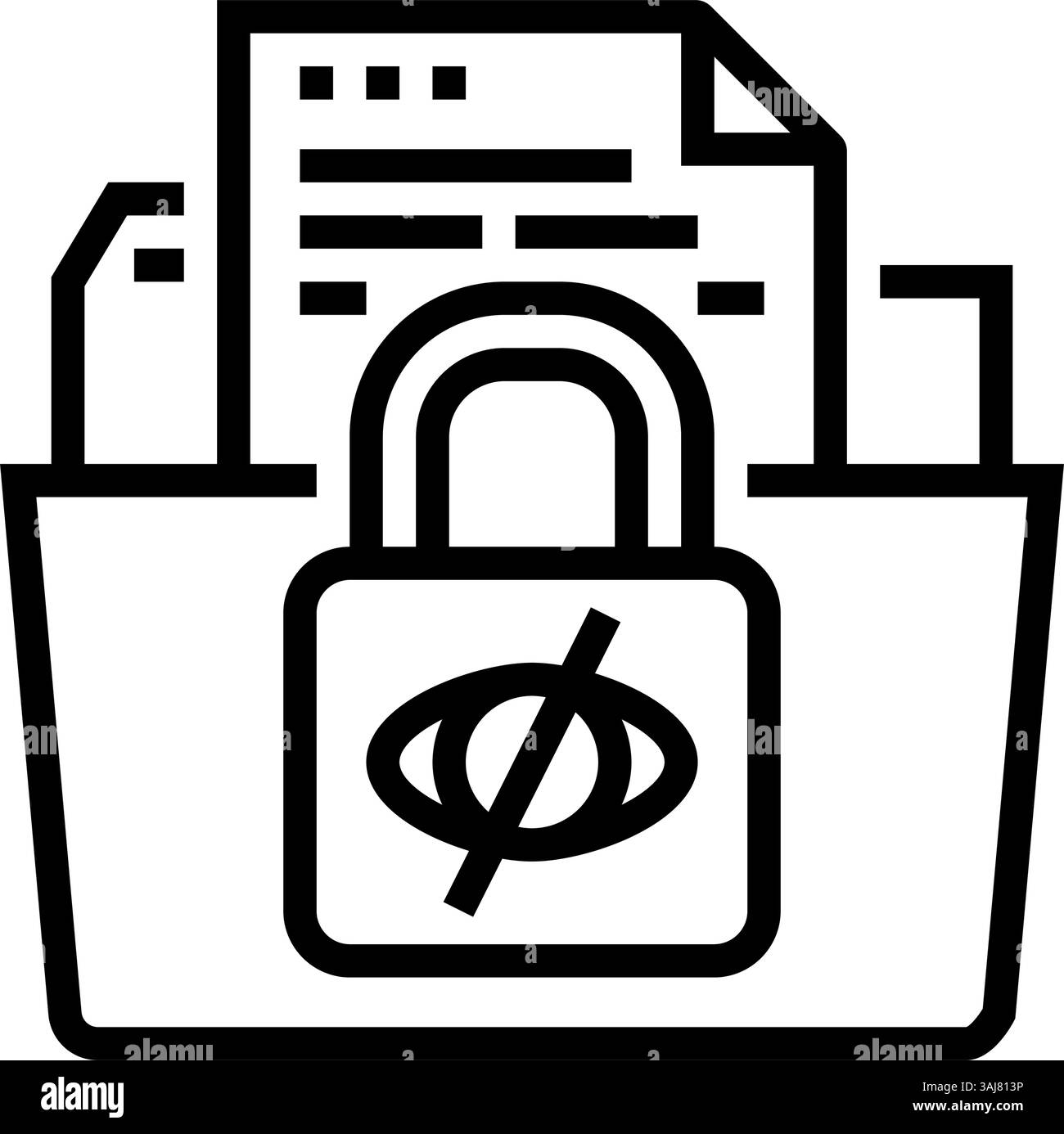 data privacy lock ethical ai line icon vector illustration Stock Vector ...