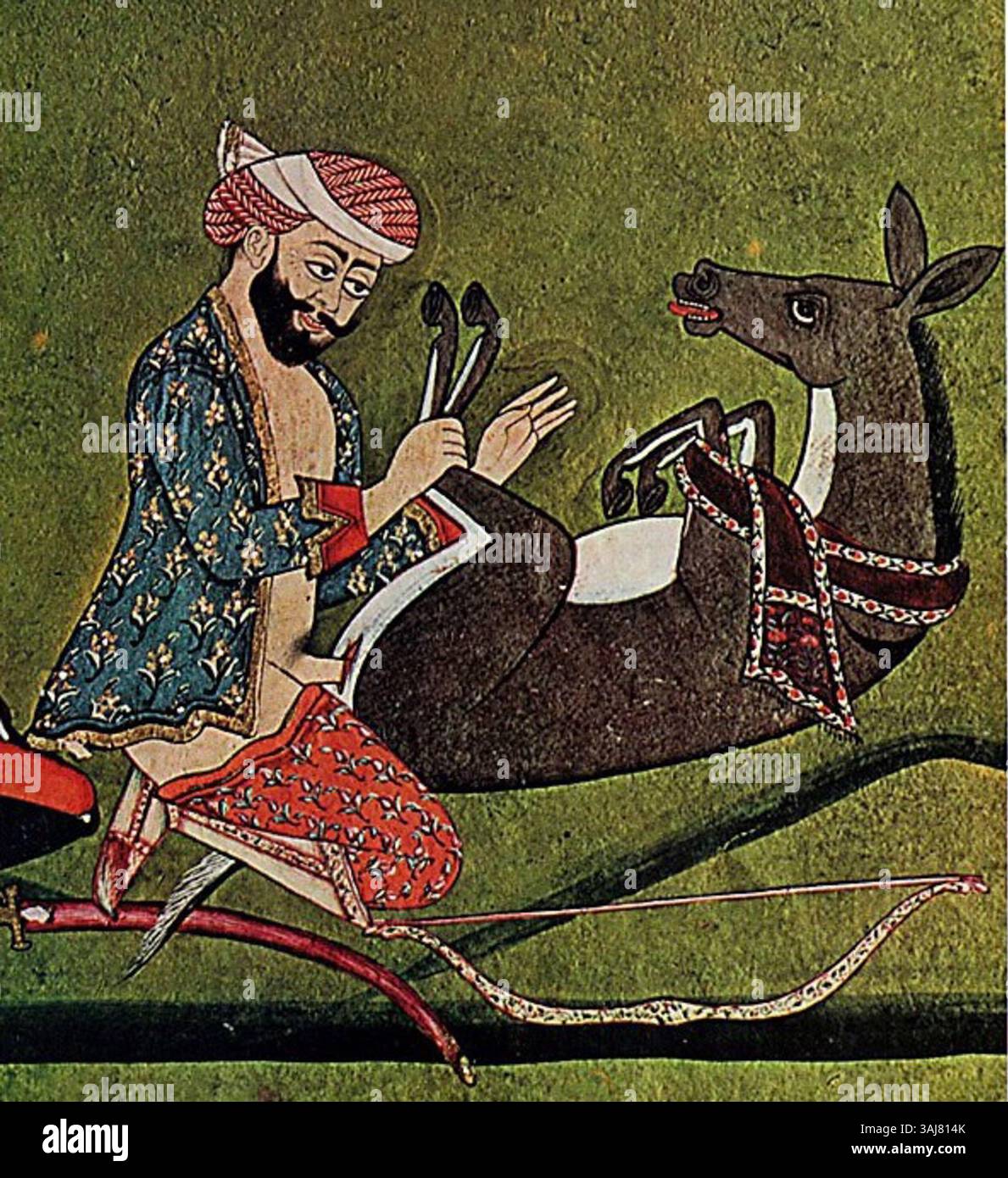A 19th-century Persian miniature illustrating an unconventional and ...