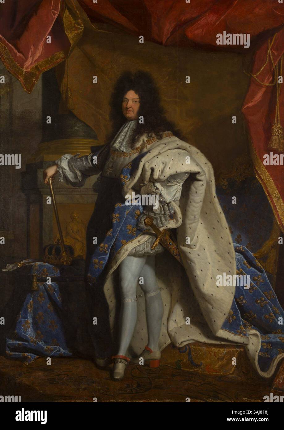 This oil on canvas portrait, created between 1701 and 1702, depicts King Louis XIV of France in ...