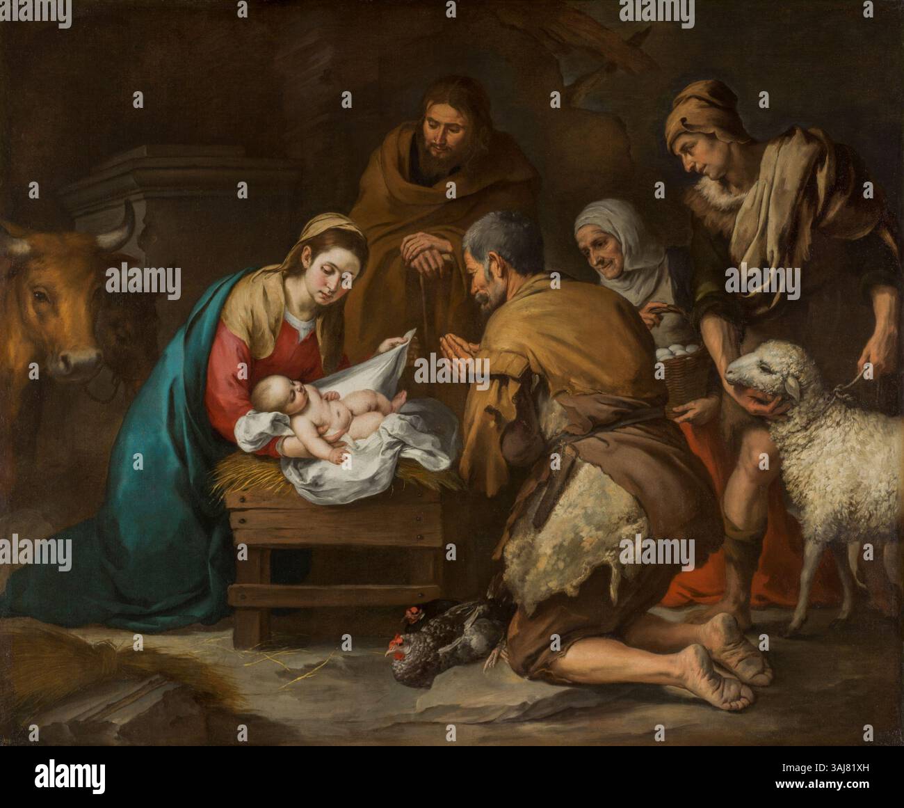 The 'Adoration of the Shepherds' by Bartolomé Esteban Murillo, painted ...