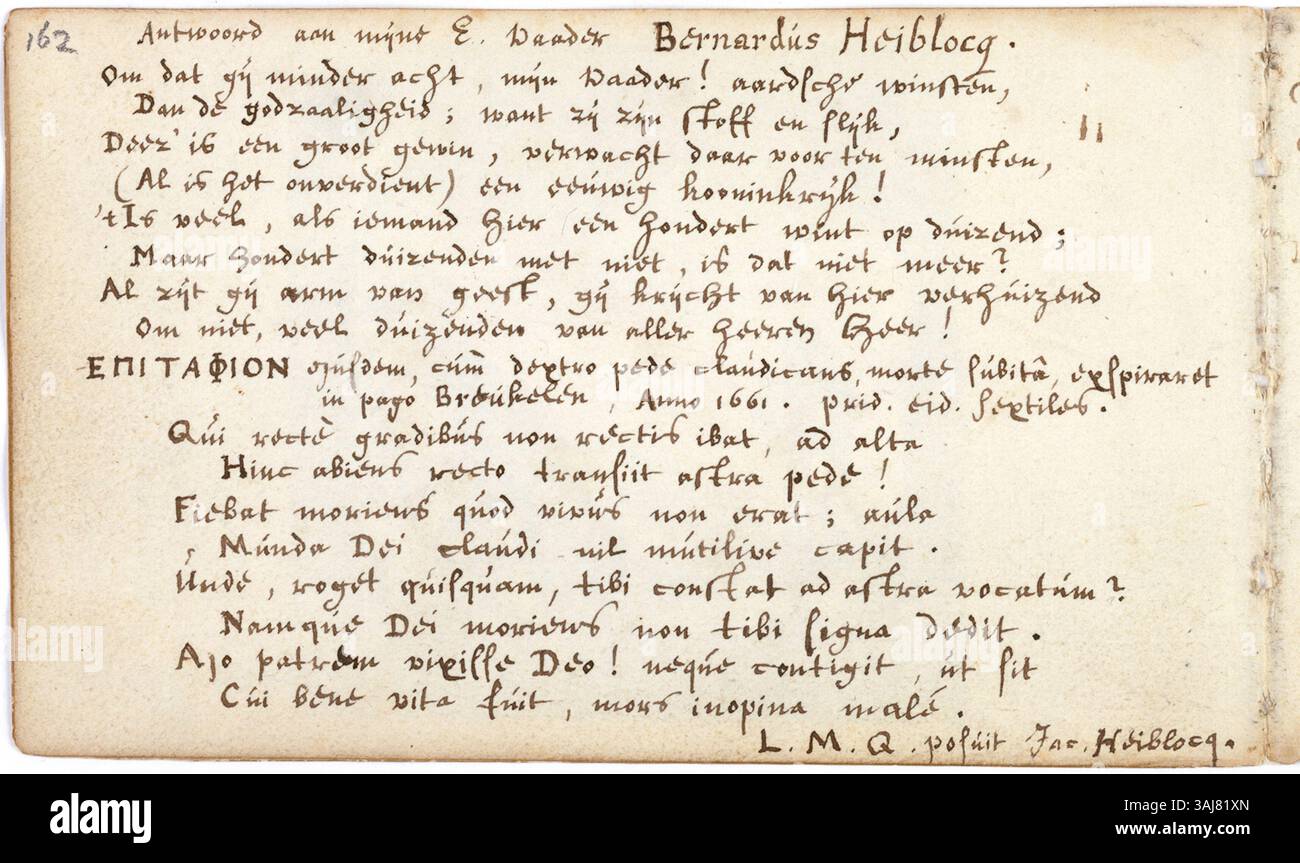 Two poems by Jacobus Heyblocq (1623-1690) are part of his Album ...