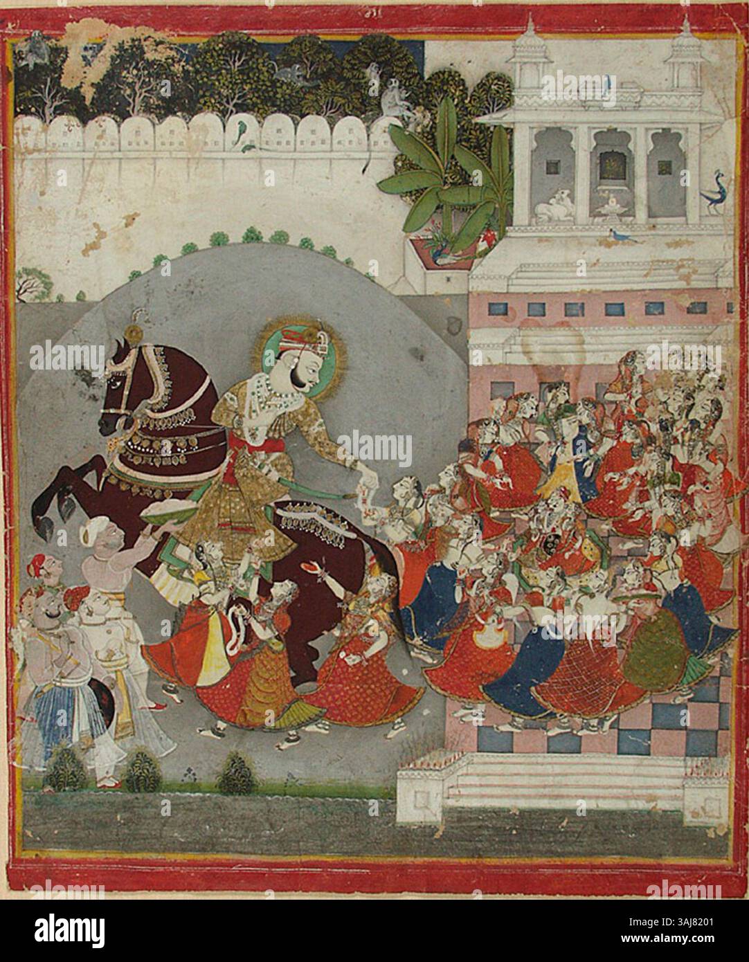 This circa 1840 painting depicts Maharao Ram Singh of Jaipur ...