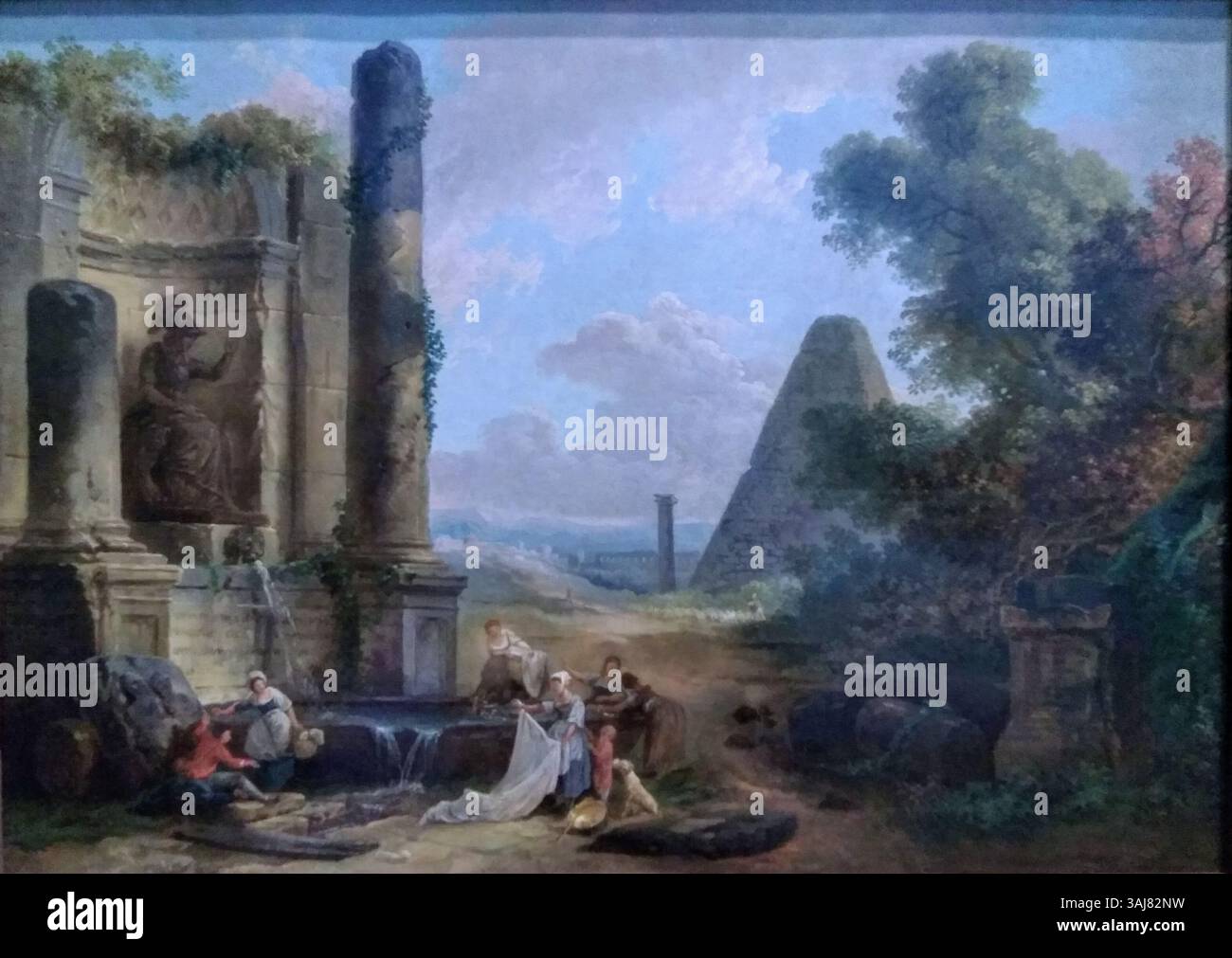 Hubert Robert’s 1760s painting, ‘La Fontaine de Minerve à Rome ...