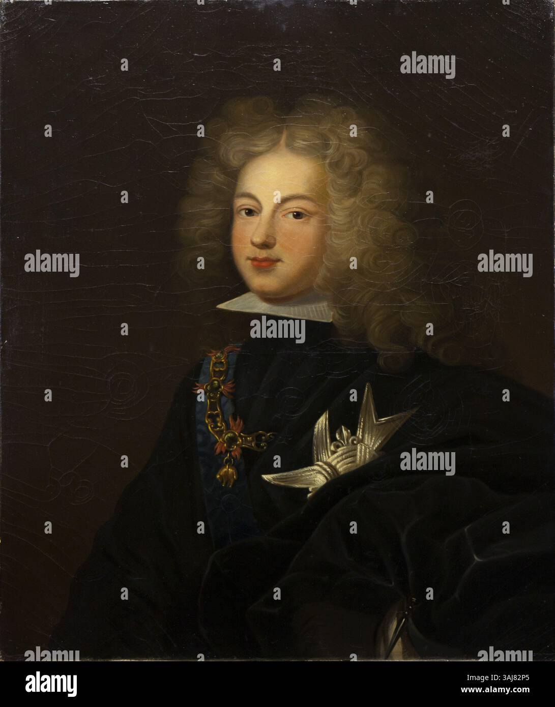 The painting Philippe d'Anjou, roi d'Espagne, in the manner of Hyacinthe Rigaud, represents ...