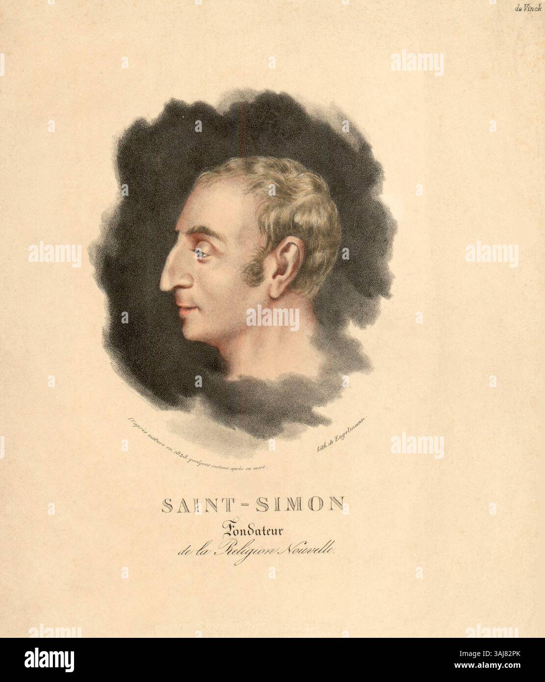 A circa 1825 engraving by Godefroy Engelmann depicting Claude-Henri de ...