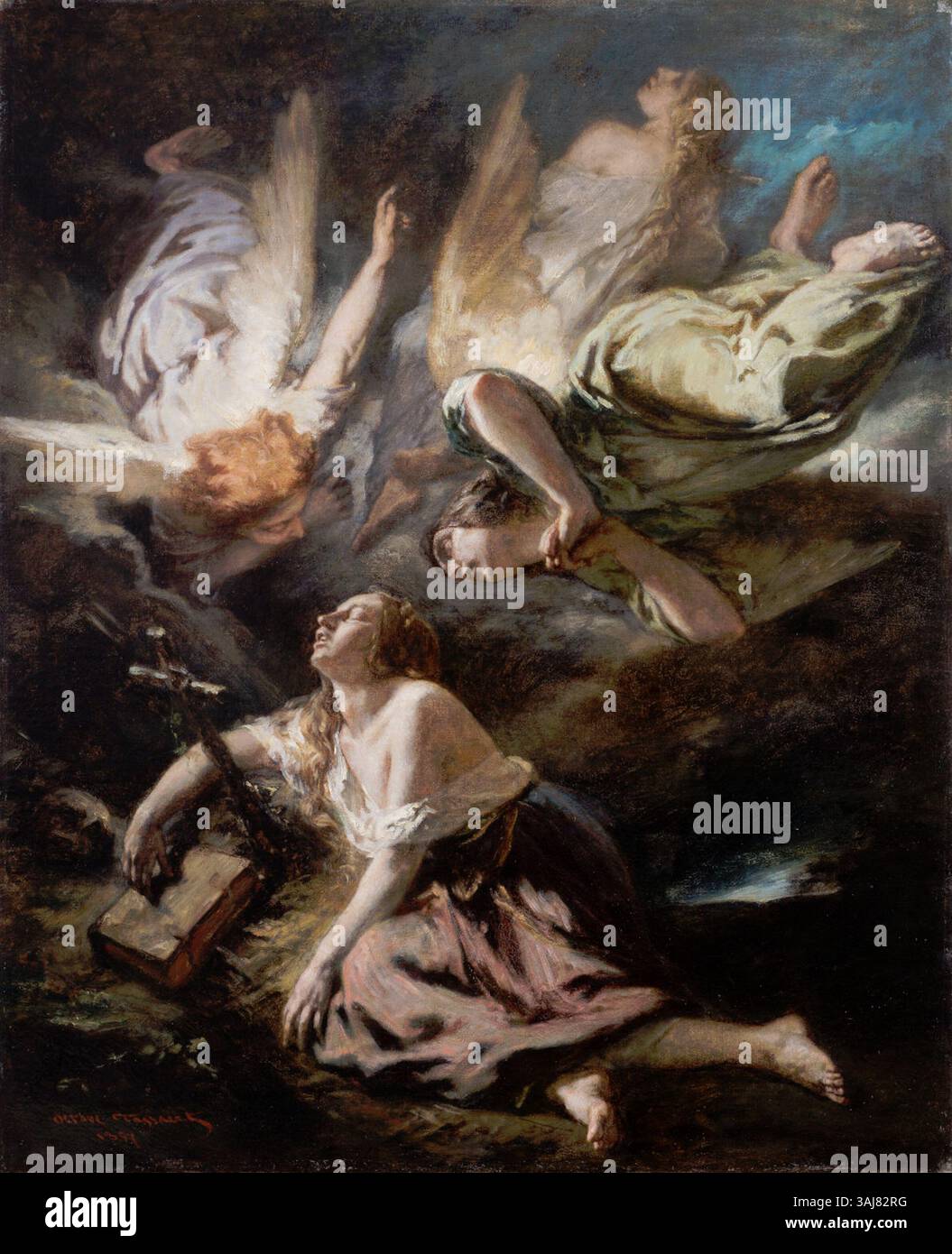 Dying Magdalen, painted by Octave Tassaert in 1857, depicts Mary ...