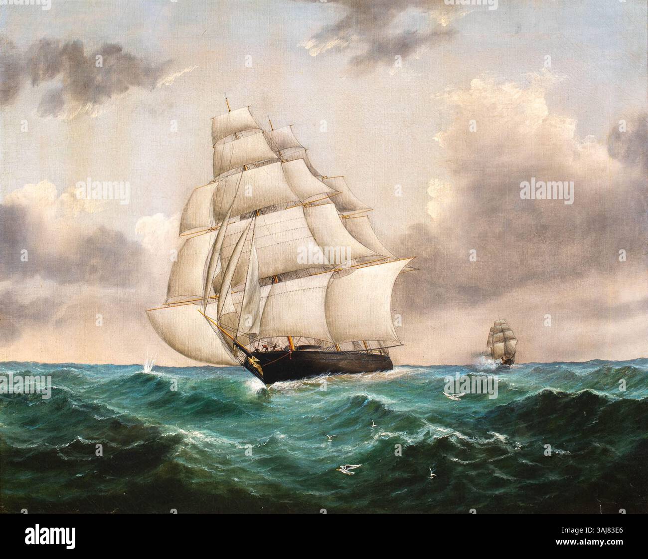 This 1888 painting by William G. Yorke depicts the American clipper ...