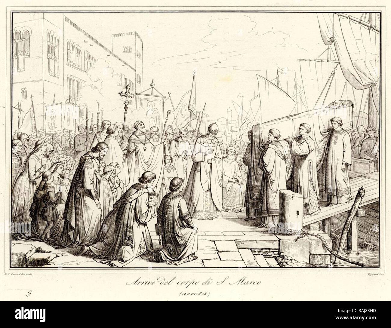 The painting illustrates the arrival of the body of Saint Mark in ...