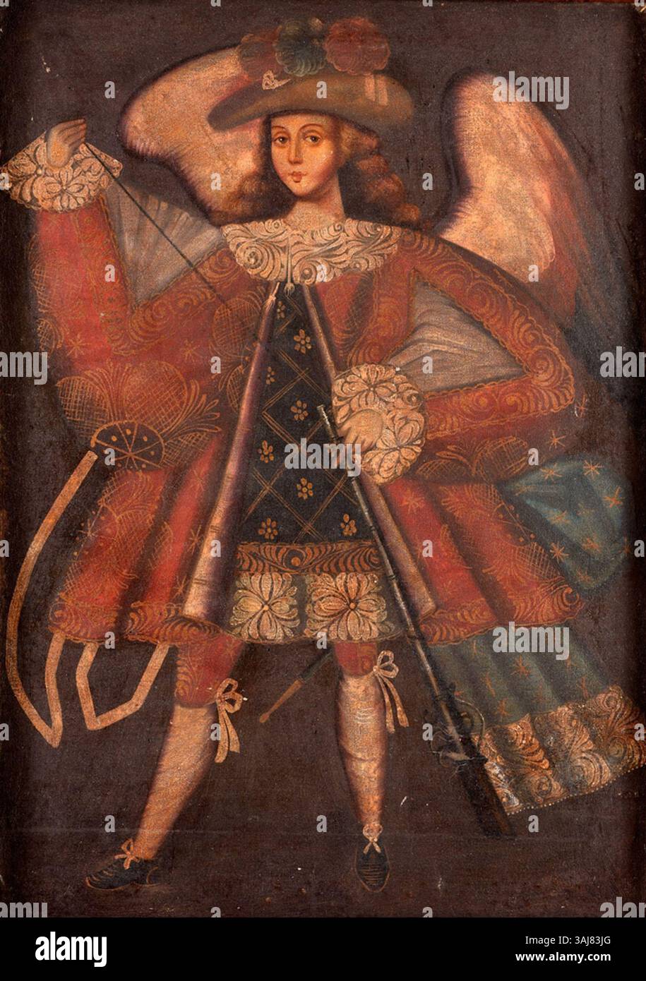 This South American painting depicts an angel armed with a musket ...