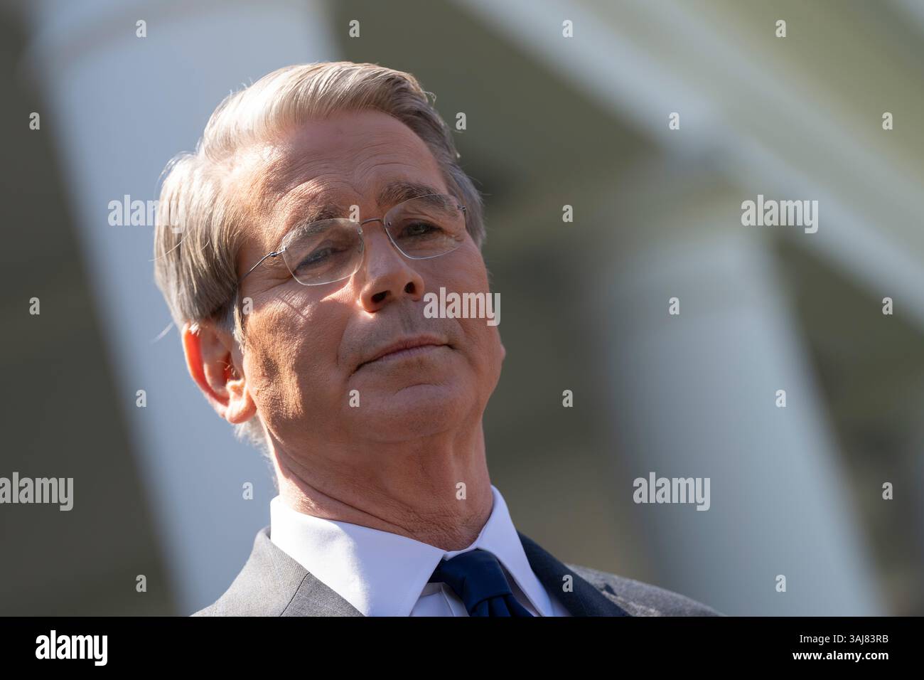 United States Secretary of the Treasury Scott Bessent speaks to the ...