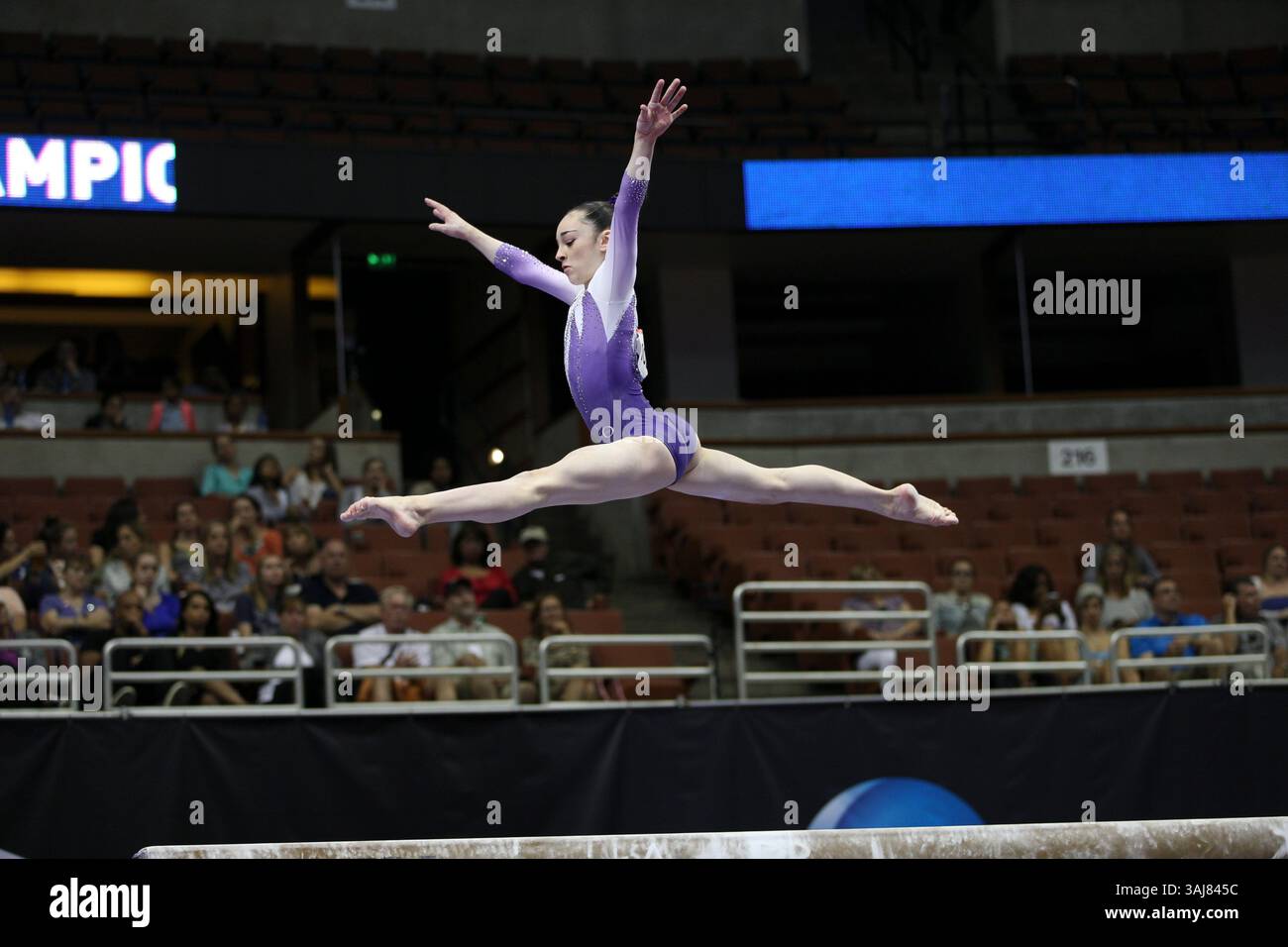 August 18, 2017: Gymnast Elena Arenas competes on the first day of the ...