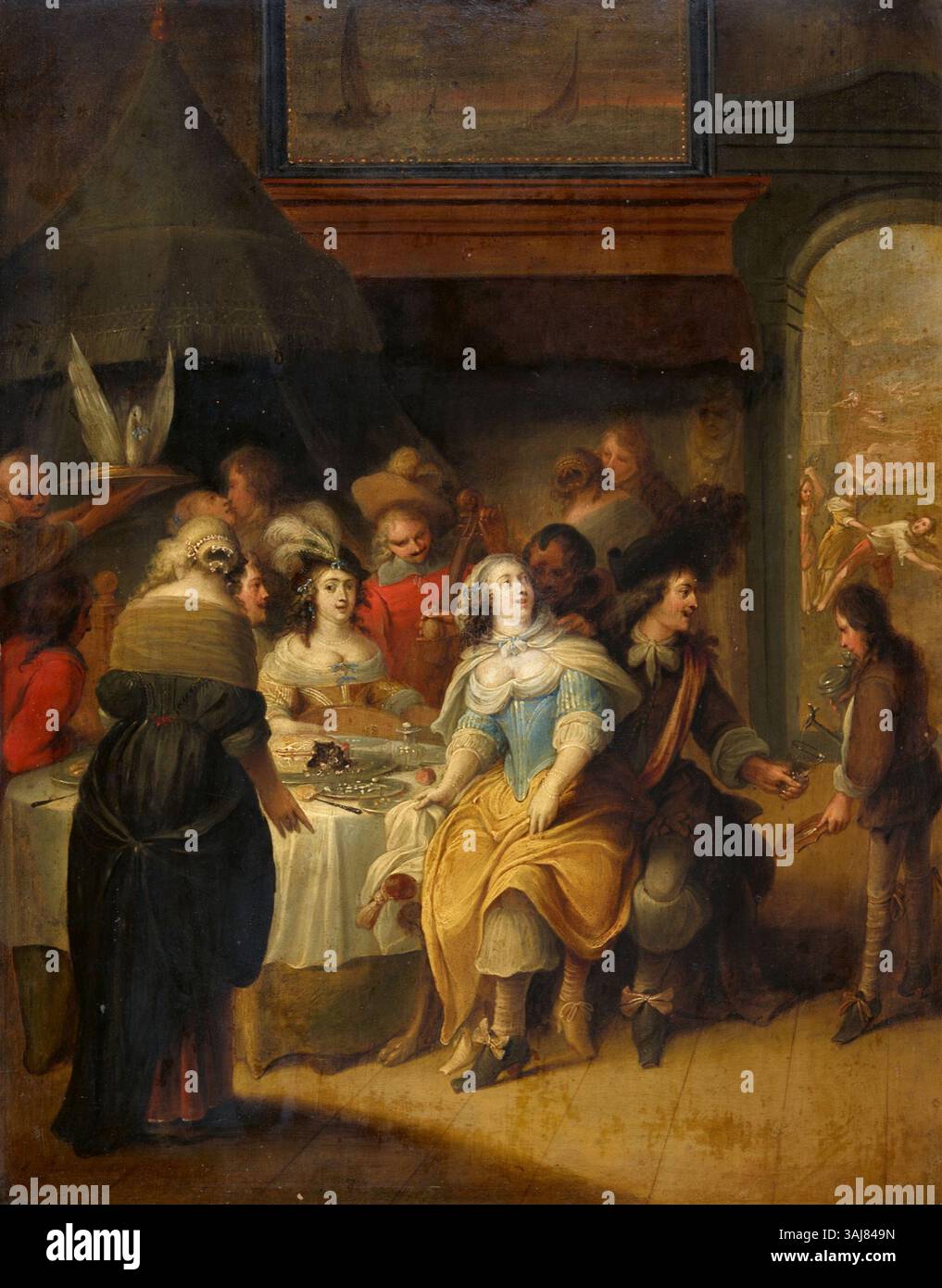 'Merry Company' by Hieronymus Janssens, painted between 1644 and 1693 ...