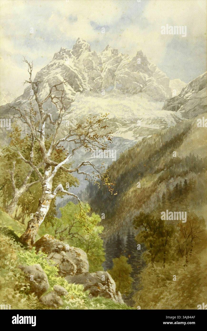 This 1906 watercolour by Colonel George Strahan shows a sweeping view ...