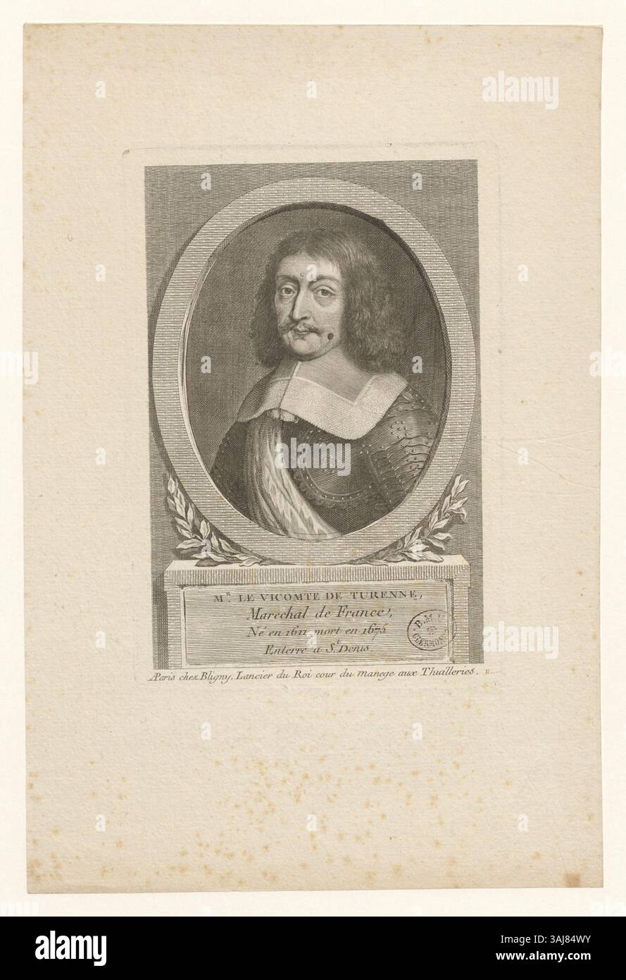 This print honors Henri de La Tour d'Auvergne, Vicomte de Turenne, who ...