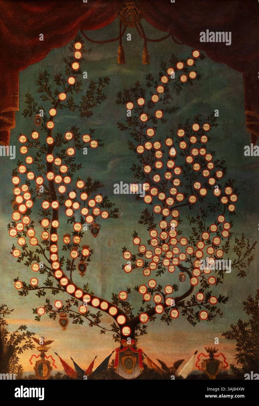 The Massimo family tree, an important genealogical work from the 19th ...