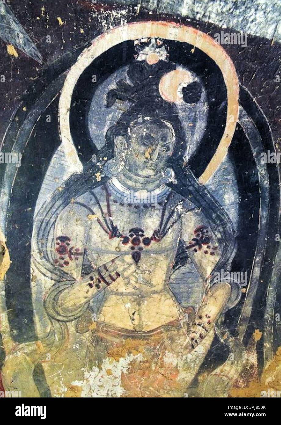 This photograph captures a 5th-century CE Bodhisattva painting from ...