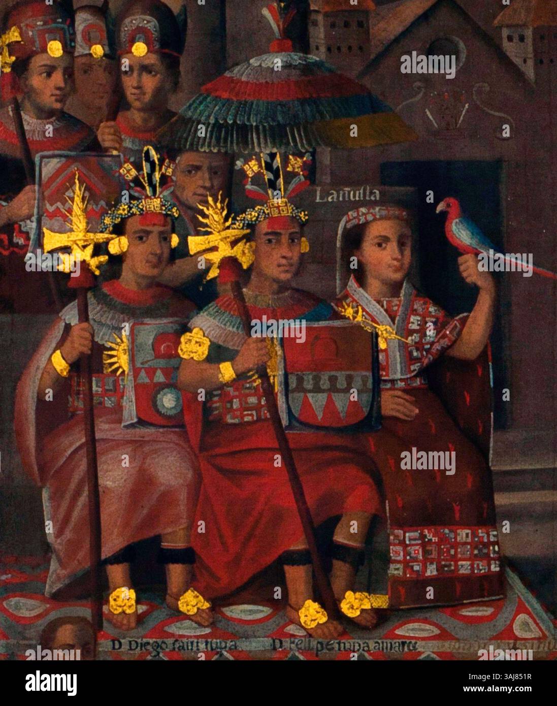 This painting from the Cuzco School in 1718 illustrates the Inca ...