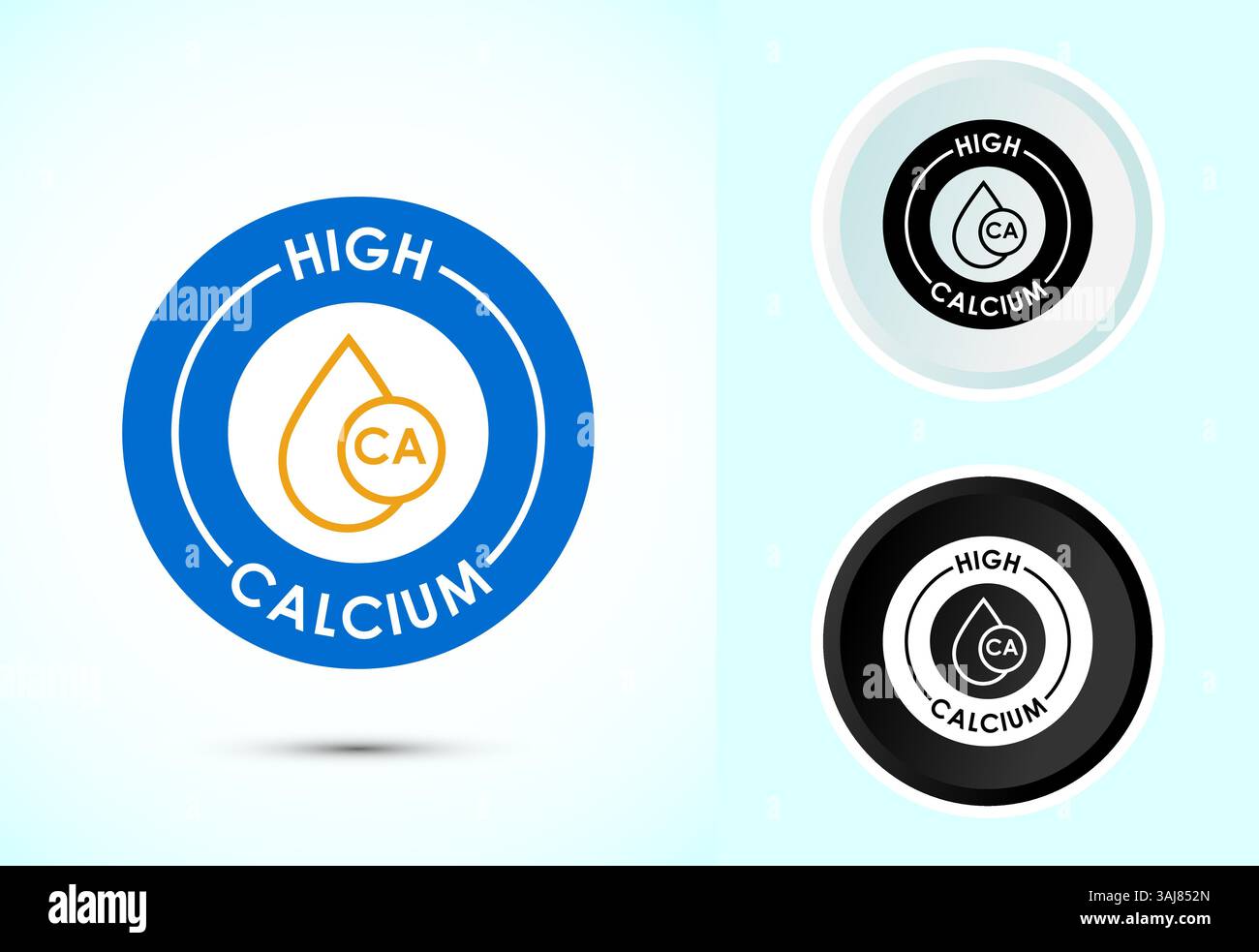 High calcium icon design illustration, High calcium label, logo, sign ...