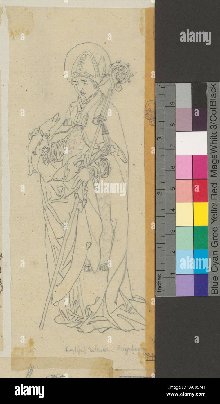 This image depicts Bishop Ulrich of Augsburg, captured by Johann Rudolf ...