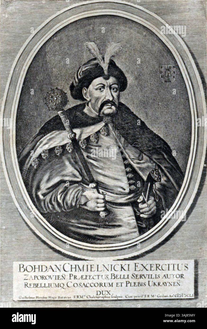 An 1885 portrait of Bohdan Khmelnytsky, painted by Jan Matejko ...