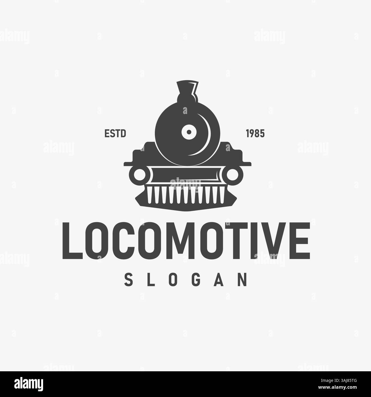 Vintage Old Train Locomotive Logo Design Retro Vector Illustration for ...