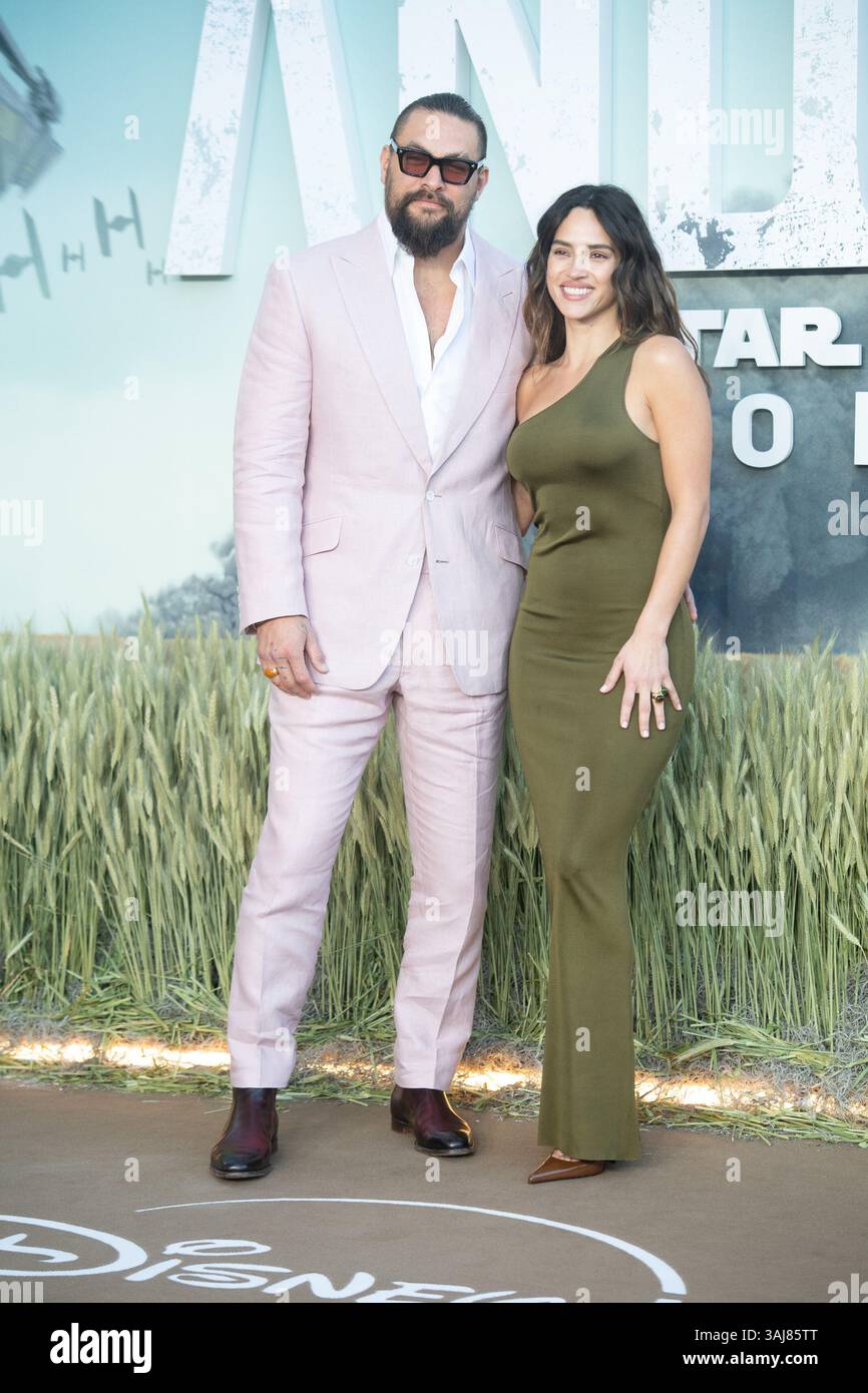 London, UK. 10 Apr, 2025. Pictured: Jason Momoa and Adria Arjona ...