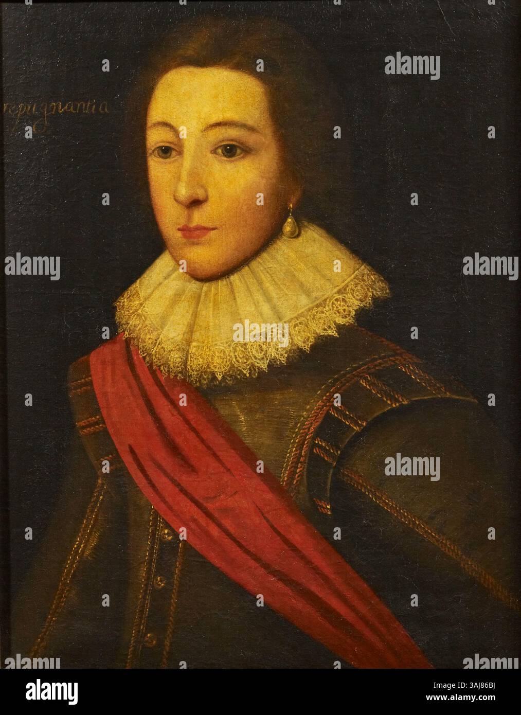 This 17th-century portrait, created around 1620, depicts a young man in ...