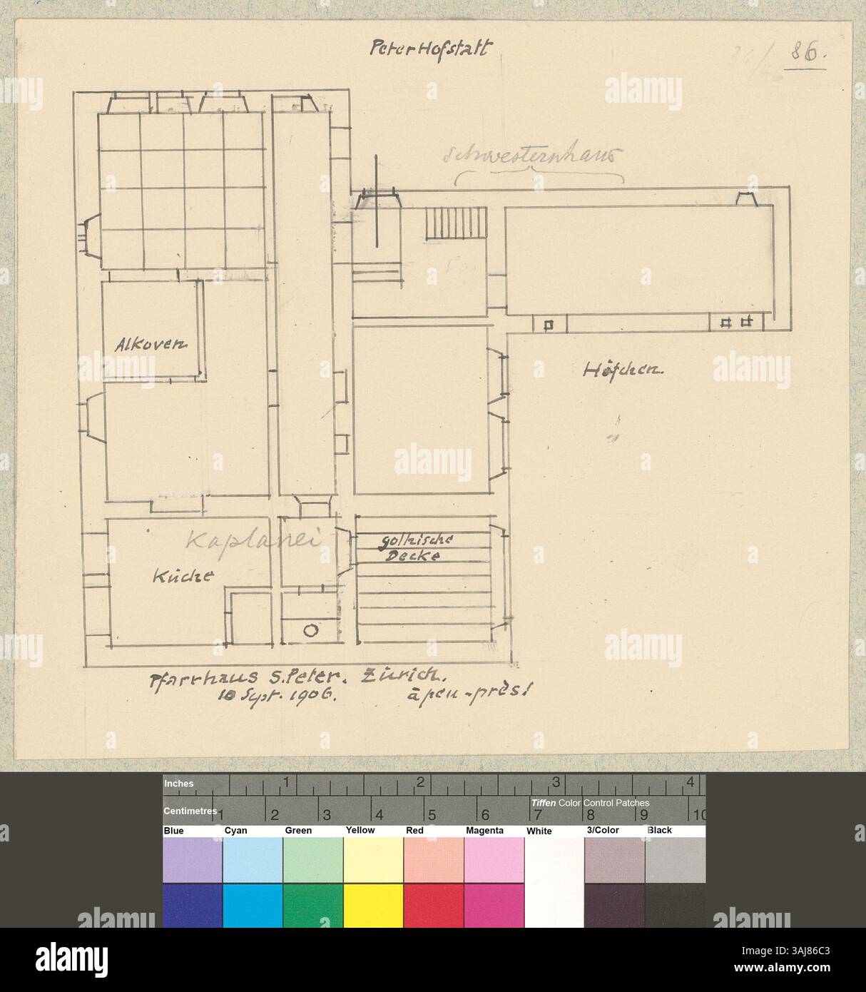 This print depicts the floor plan of the rectory of St. Peter's Church ...