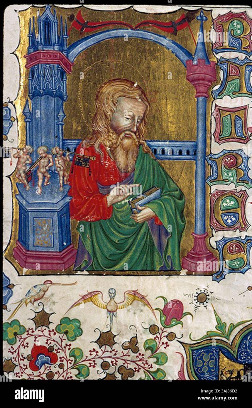 This page from the 'Bréviaire de Marie de Savoie' depicts Saint Paul ...